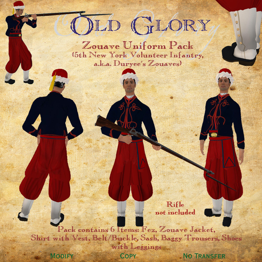 Second Life Marketplace - Zouave Uniform Pack